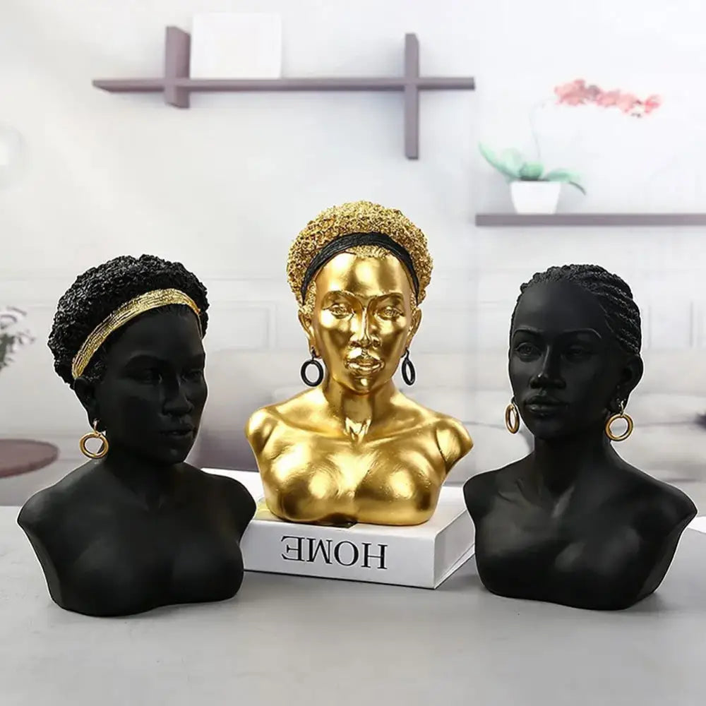 African Woman Bust Statues