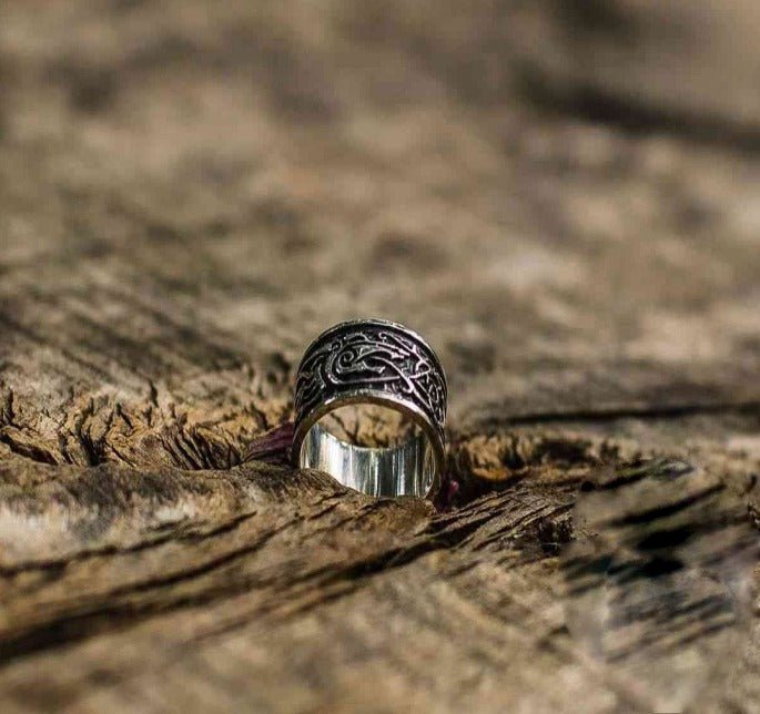 Sterling Silver Viking Wolf Ornament Ring | Handmade Norse Jewelry ...